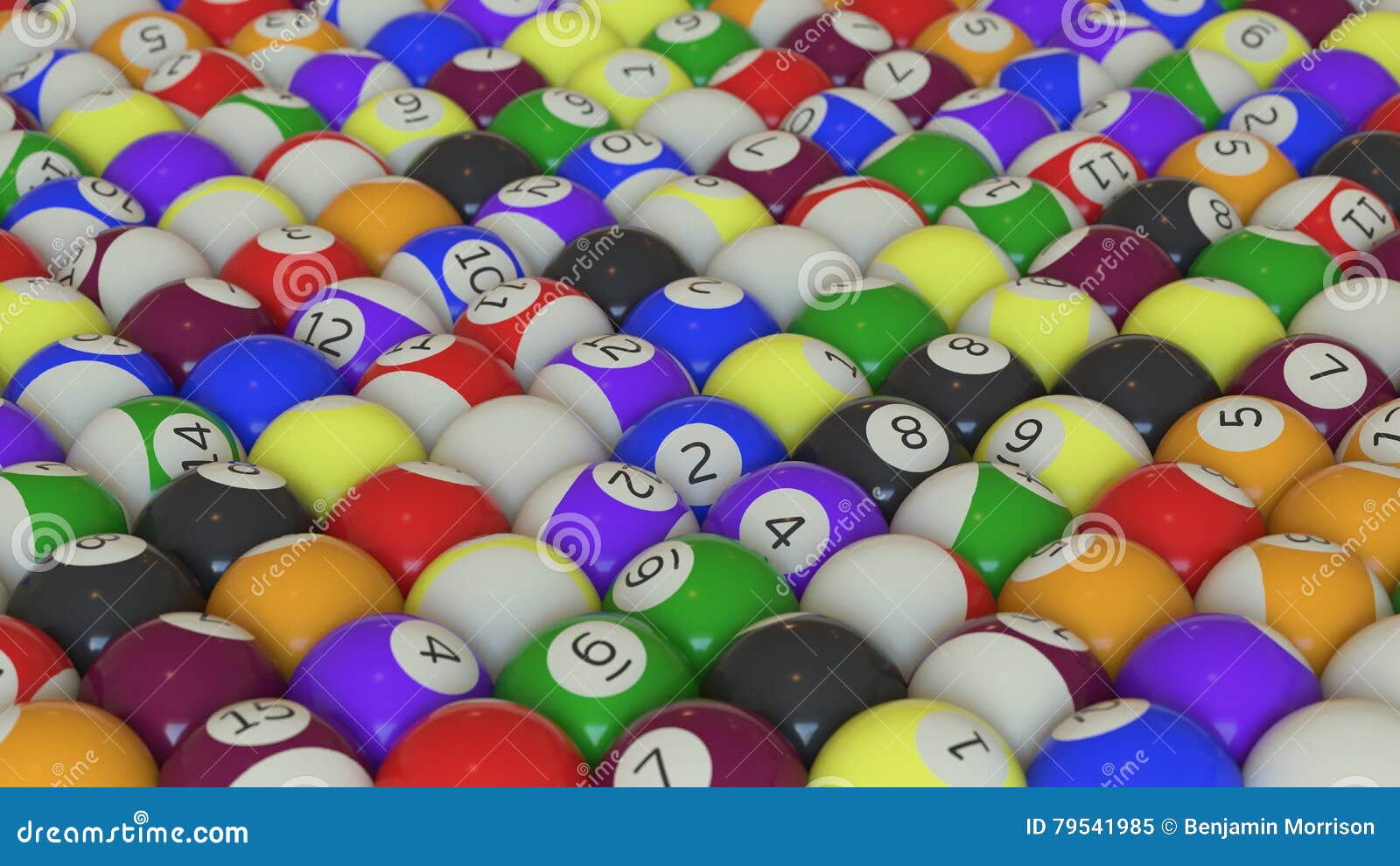 A Tightly Packed Array of Random Pool Balls Stock Illustration ...