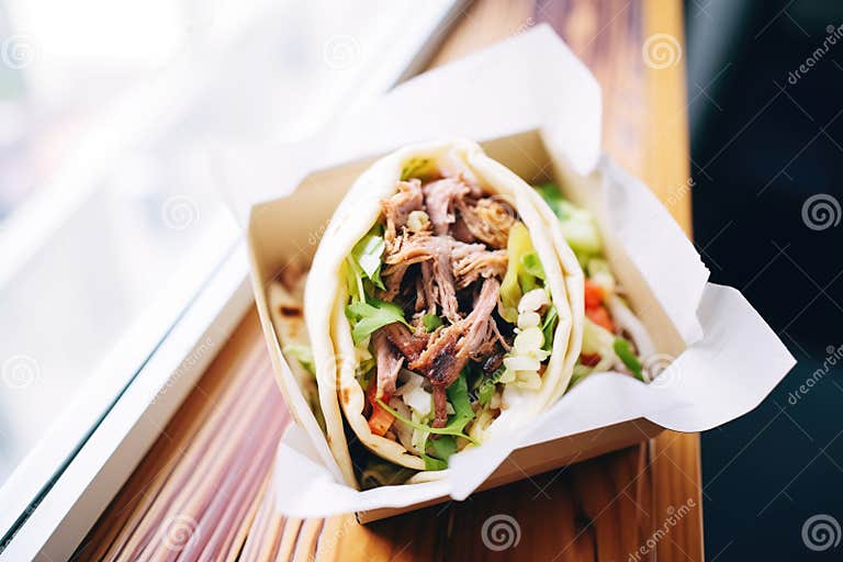 Tightly Packed Shawarma Wraps in a Delivery Box Stock Image - Image of ...