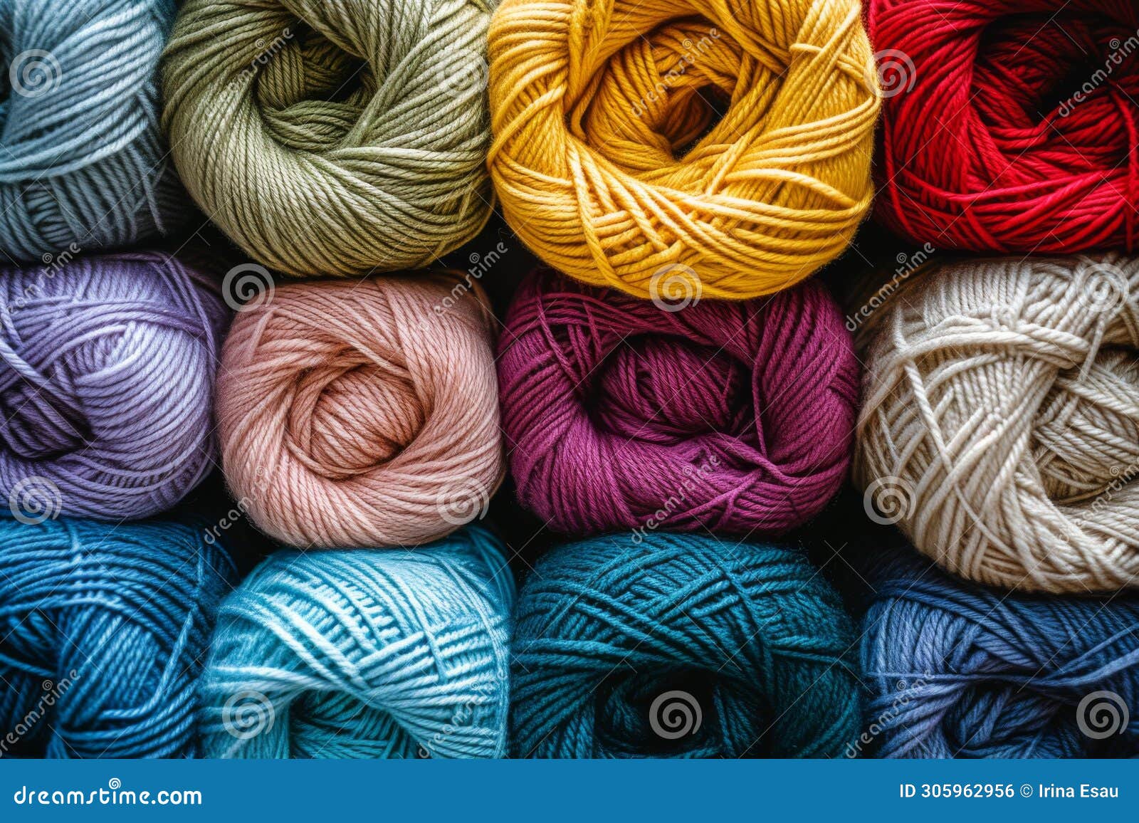 Tightly Packed Various Colored Yarn Balls. Stock Photo - Image of craft ...
