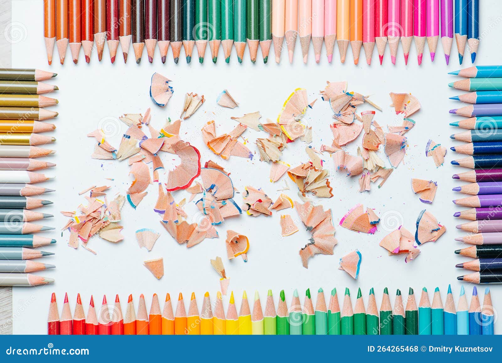 Tightly Placed Crayons Framing the Sides of Rectangle Filled with ...