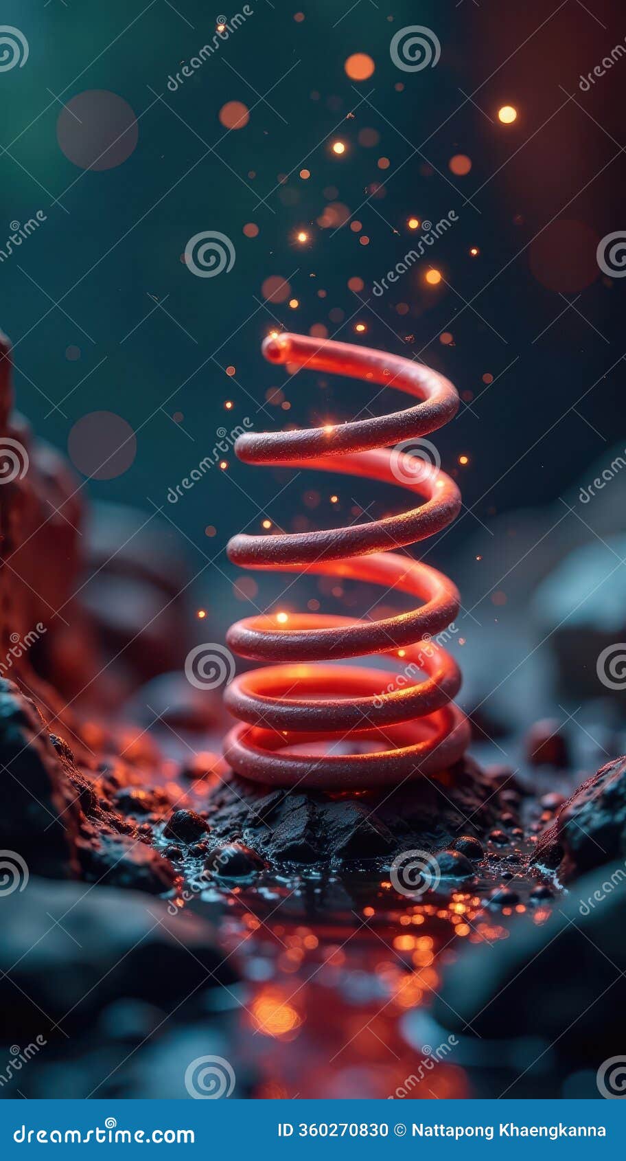 A Tightly Wound Spring Forcefully Pushing a Small Object Forward Speed ...