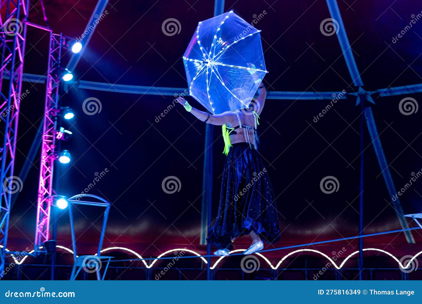 Tightrope Dance in a Circus Stock Image - Image of ballance ...