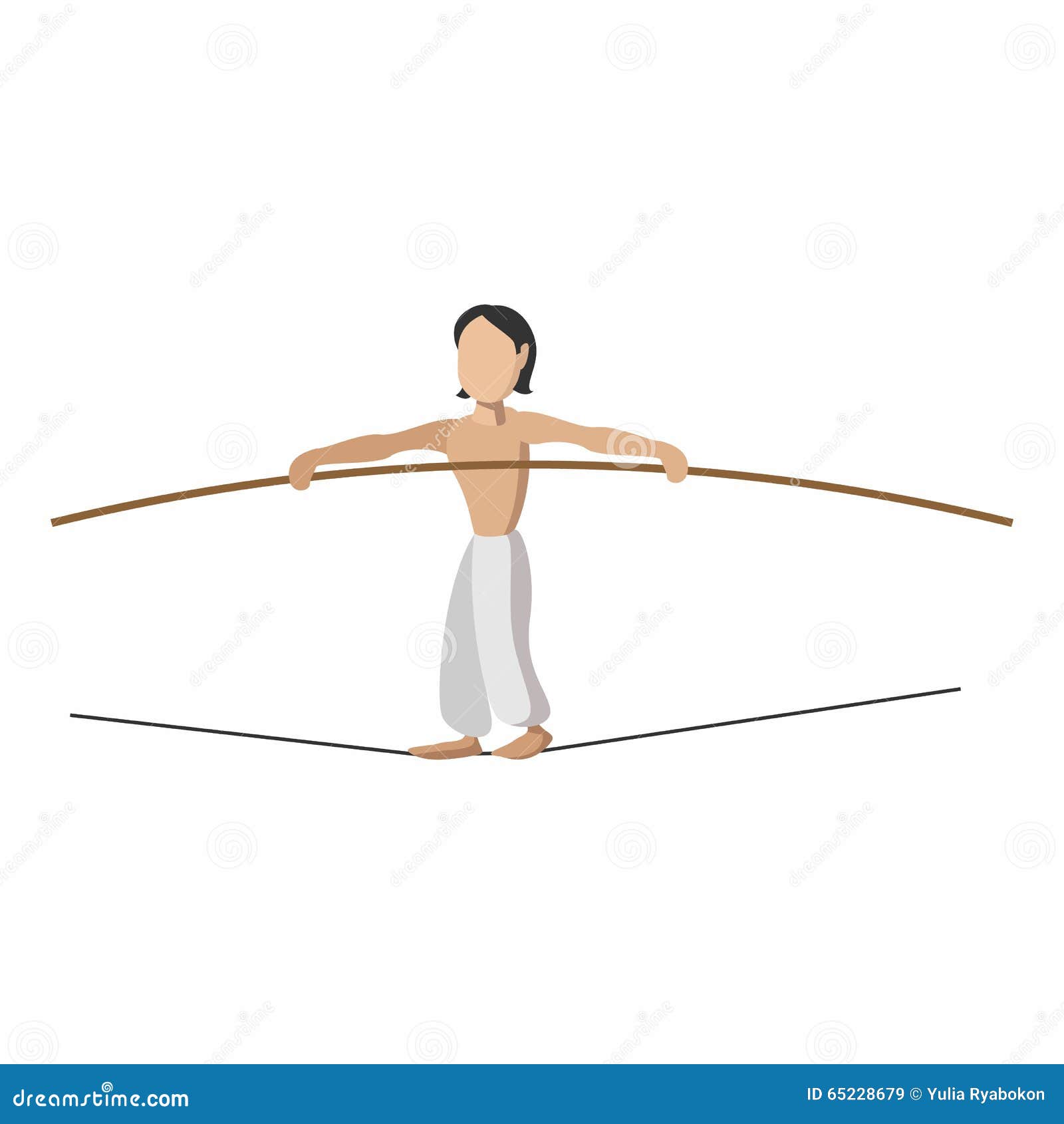 Tightrope walker cartoon stock vector. Illustration of harmony - 65228679