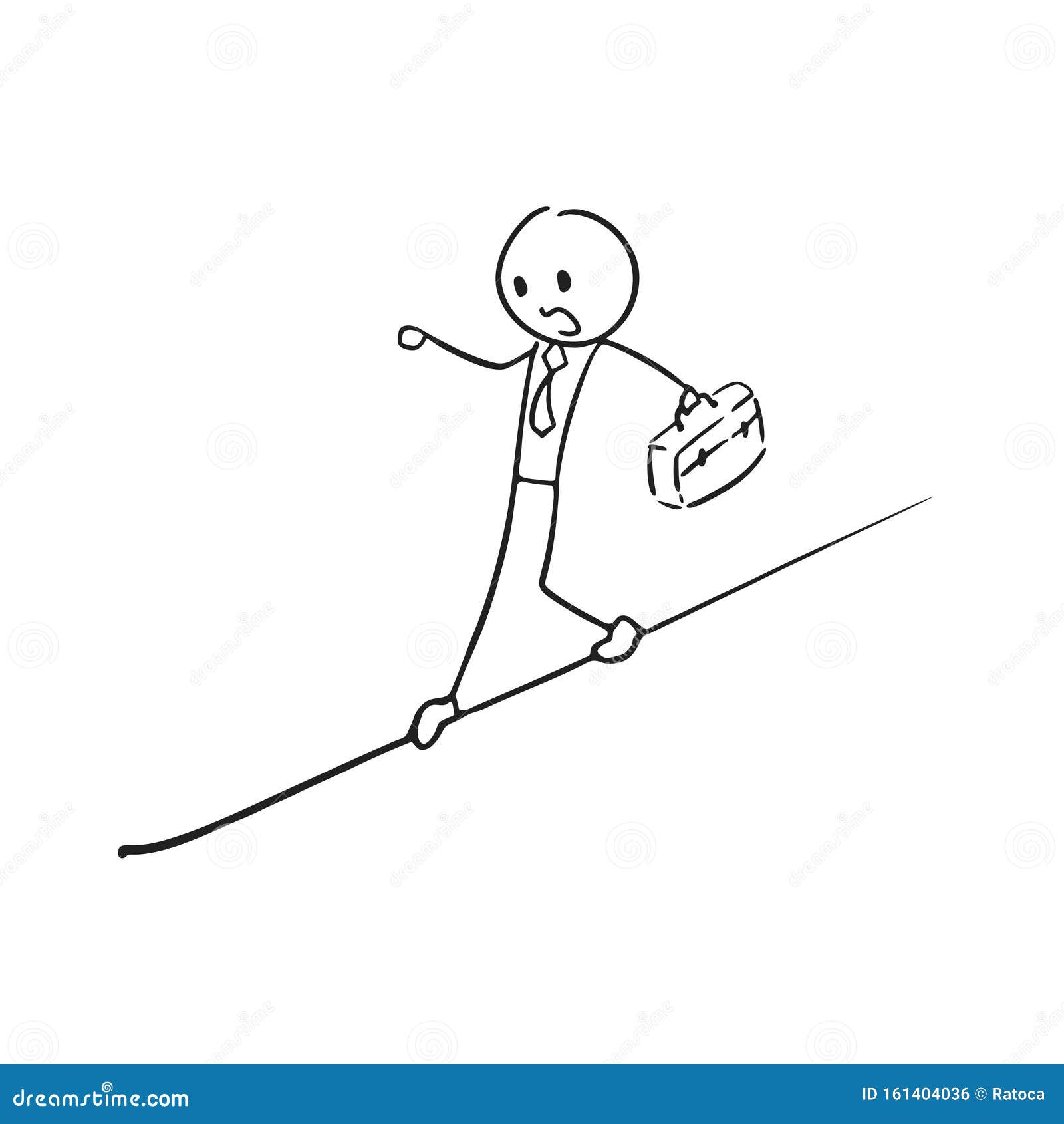 Tightrope Walker Illustration Stock Vector - Illustration of stability ...