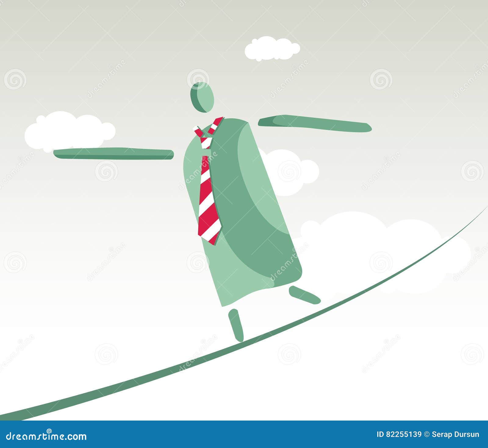 Tightrope Walker Working Man Stock Illustration - Illustration of brave ...