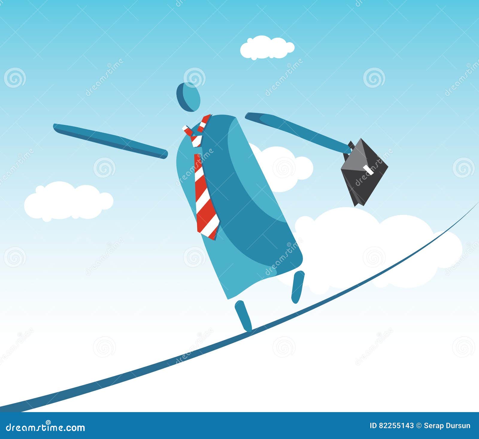 Tightrope Walker Working Man Stock Illustration - Illustration of ...