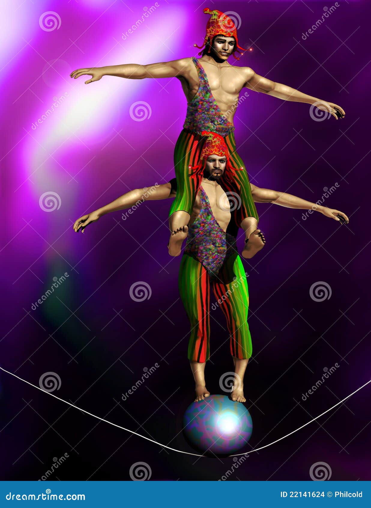Tightrope walkers stock illustration. Illustration of show - 22141624