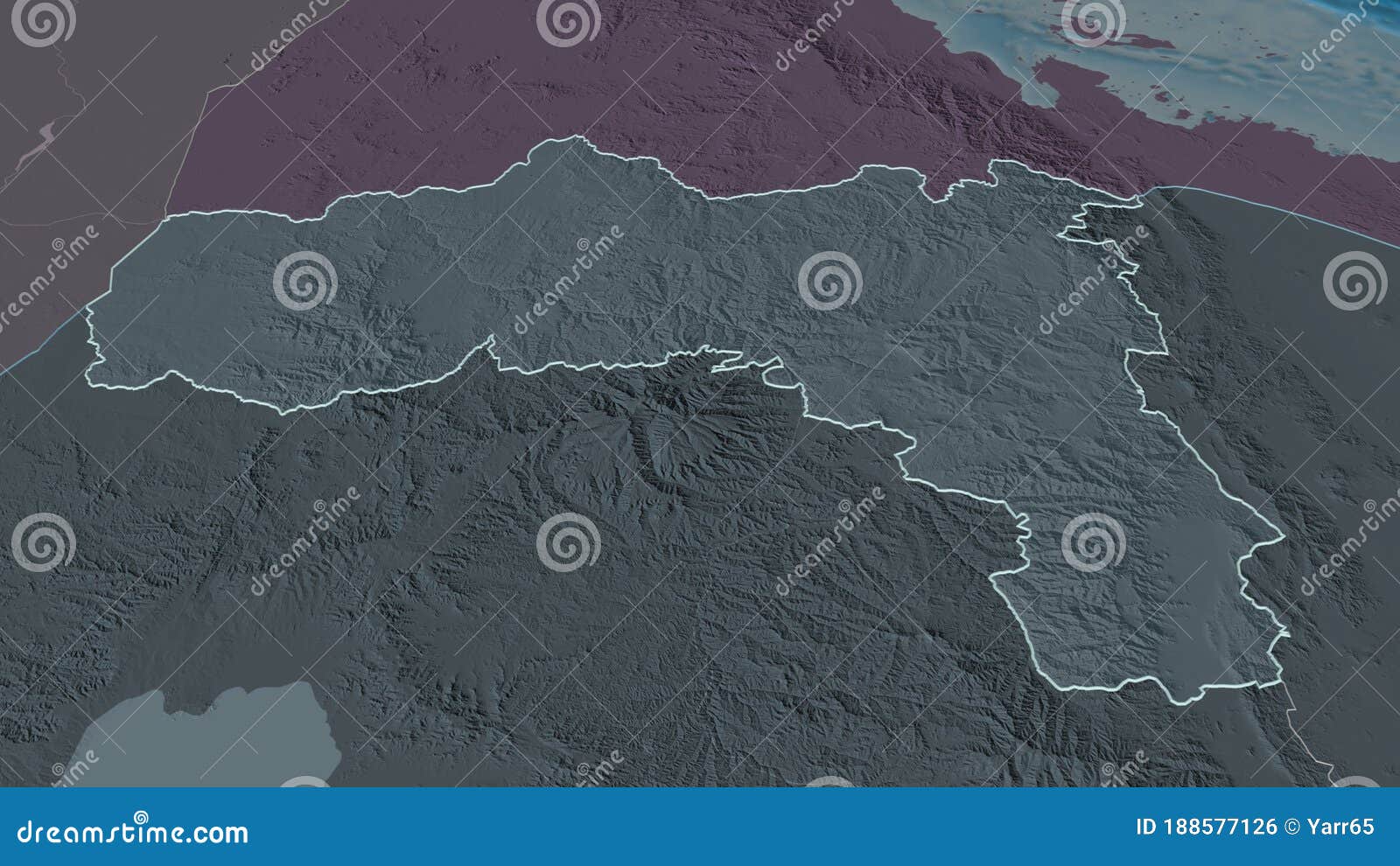 Tigray, Ethiopia - Outlined. Administrative Stock Illustration ...