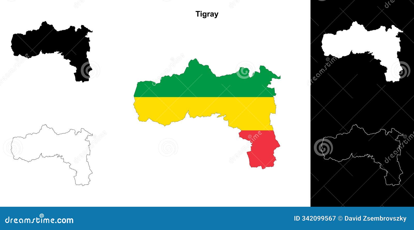 Tigray outline map stock vector. Illustration of icon - 342099567