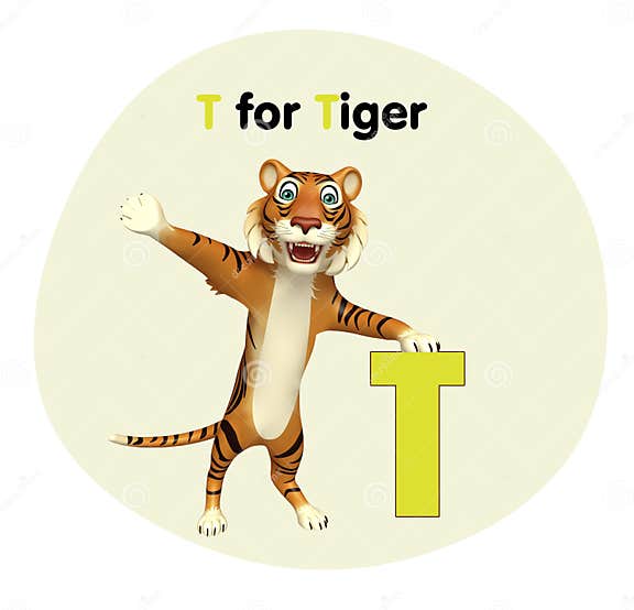 Tigre avec l'alphabet illustration stock. Illustration du dessin - 70057039
