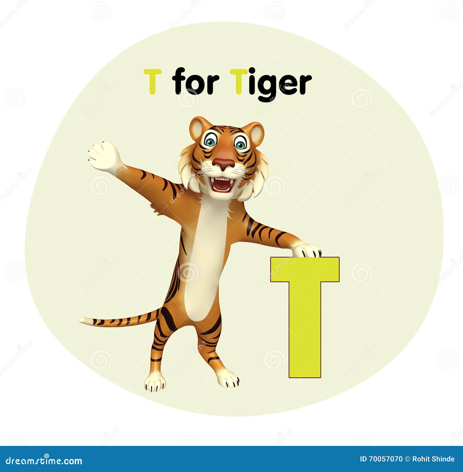 Tigre avec l'alphabet illustration stock. Illustration du dessin - 70057070
