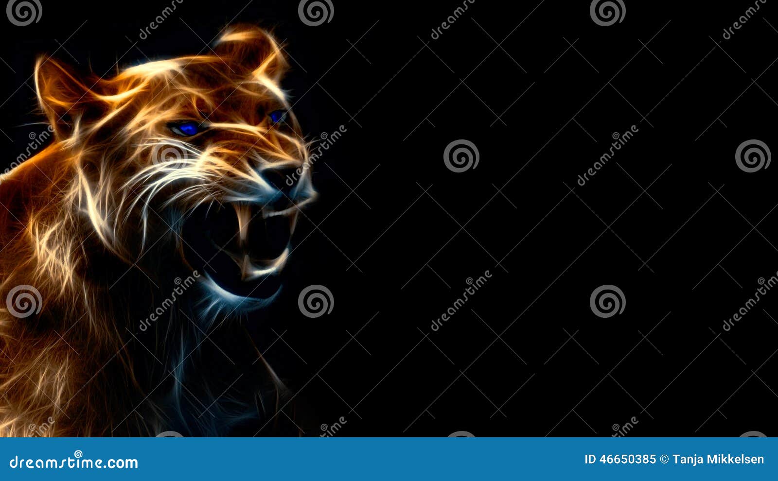 Tigre Azul Que Brilla Intensamente Stock de ilustración - Ilustración ...