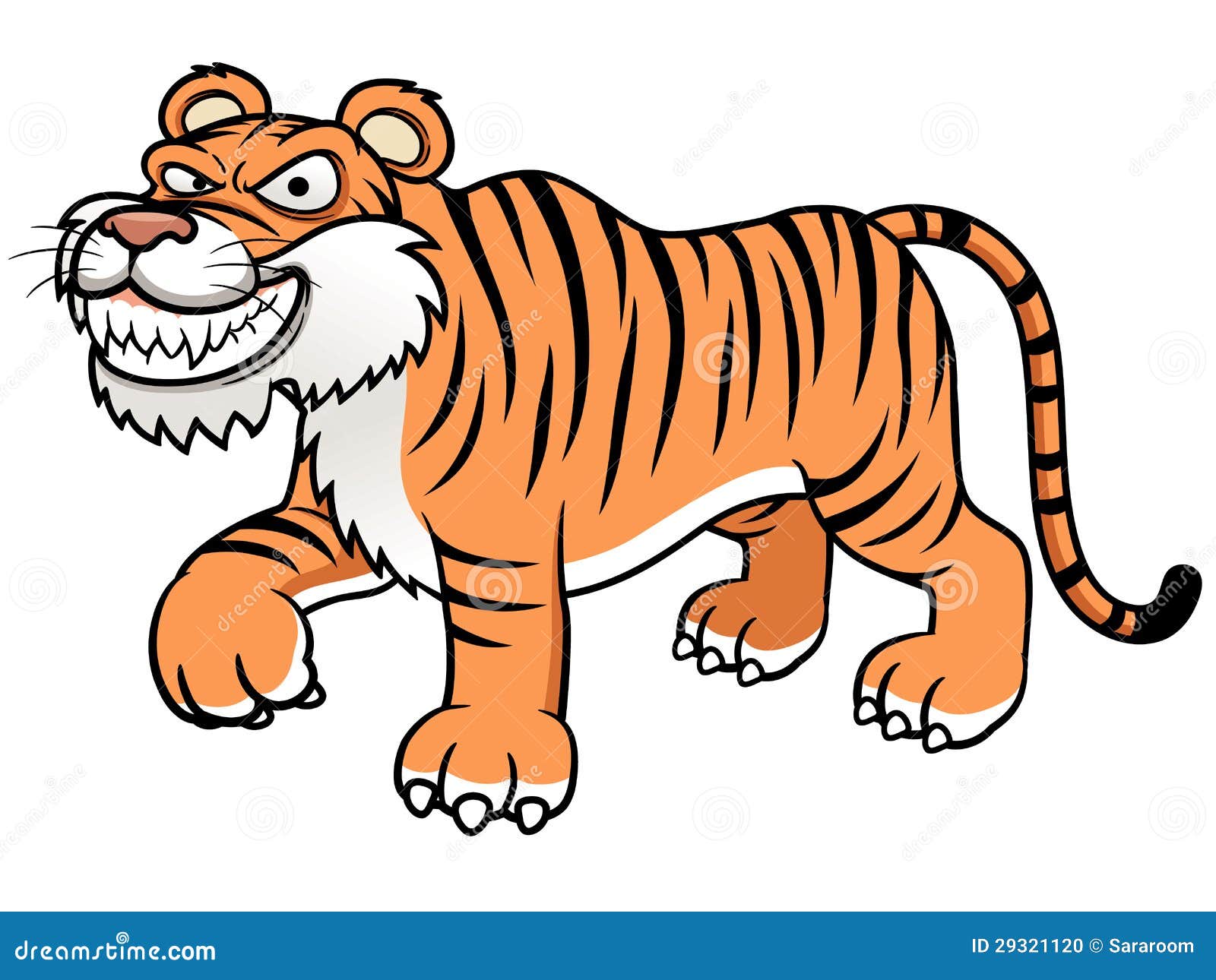 Tigre Dos Desenhos Animados Ilustração do Vetor - Ilustração de raiva ...