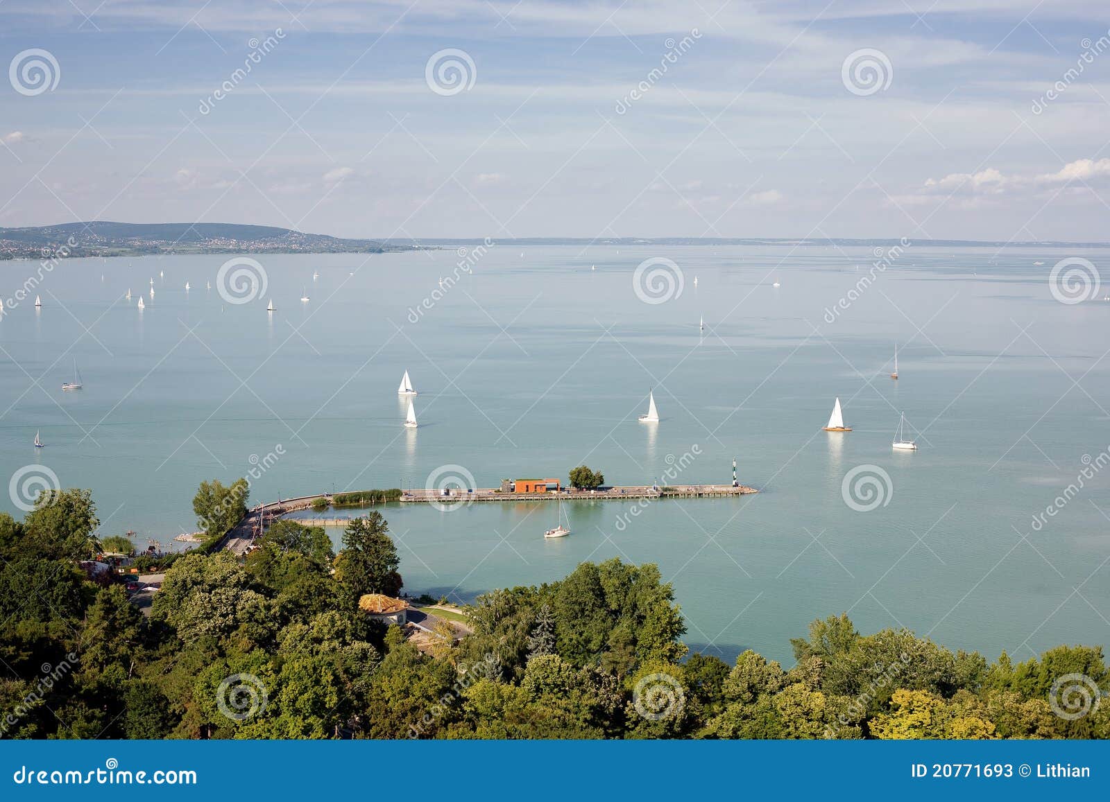 Tihany and lake Balaton. stock image. Image of freedom - 20771693
