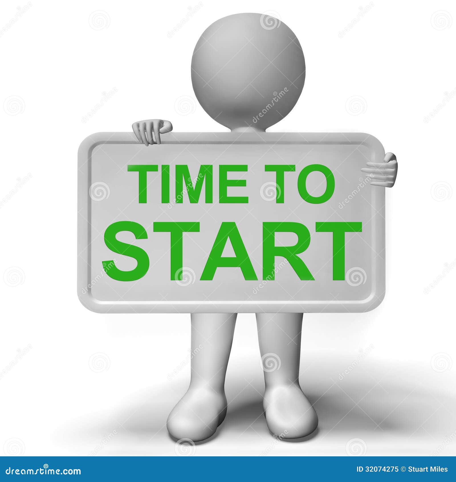 Tijd Om Tekenmiddelen Te Beginnen Onmiddellijk Te Beginnen Stock ...