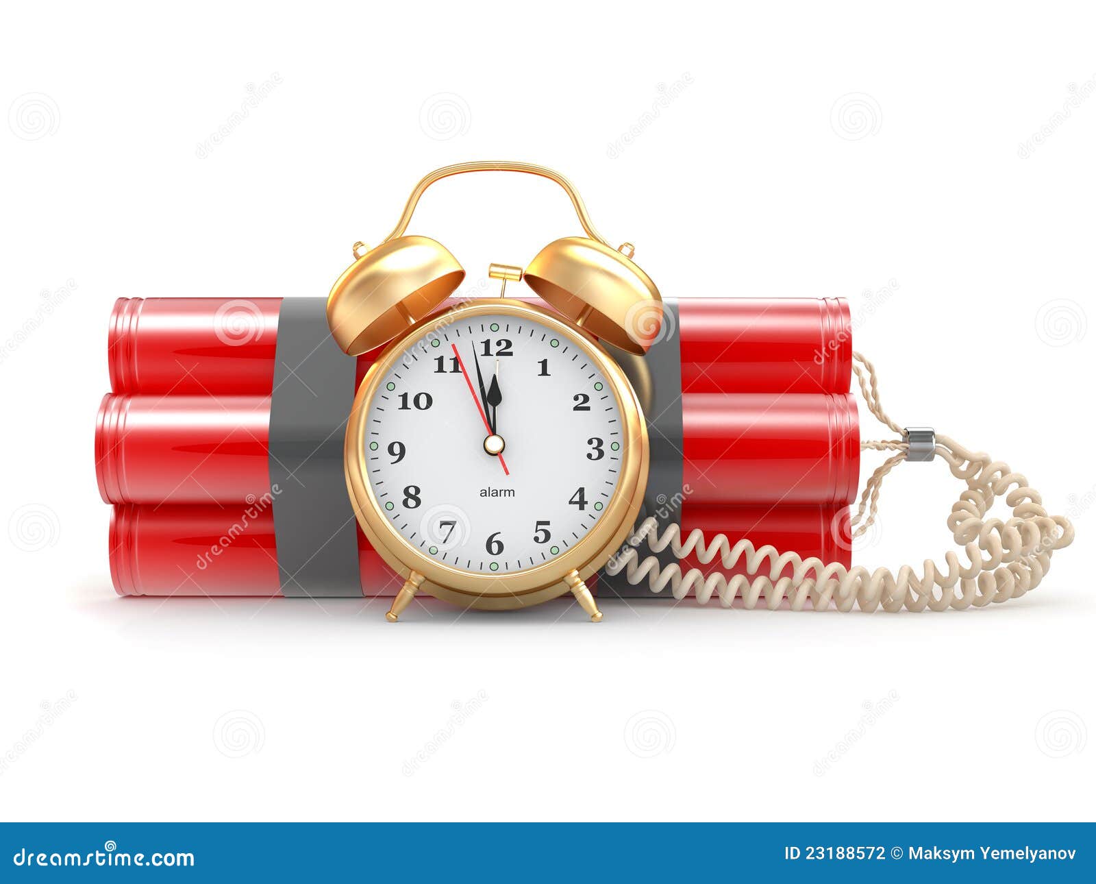 Tijdbom Met Wekkerdetonator. Dynamit Stock Illustratie - Illustration ...