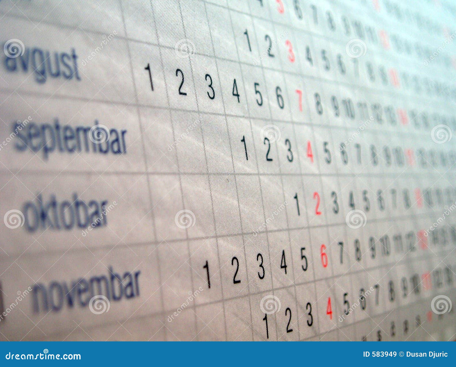 Tijdschema stock afbeelding. Image of week, ontwerp, maand - 583949