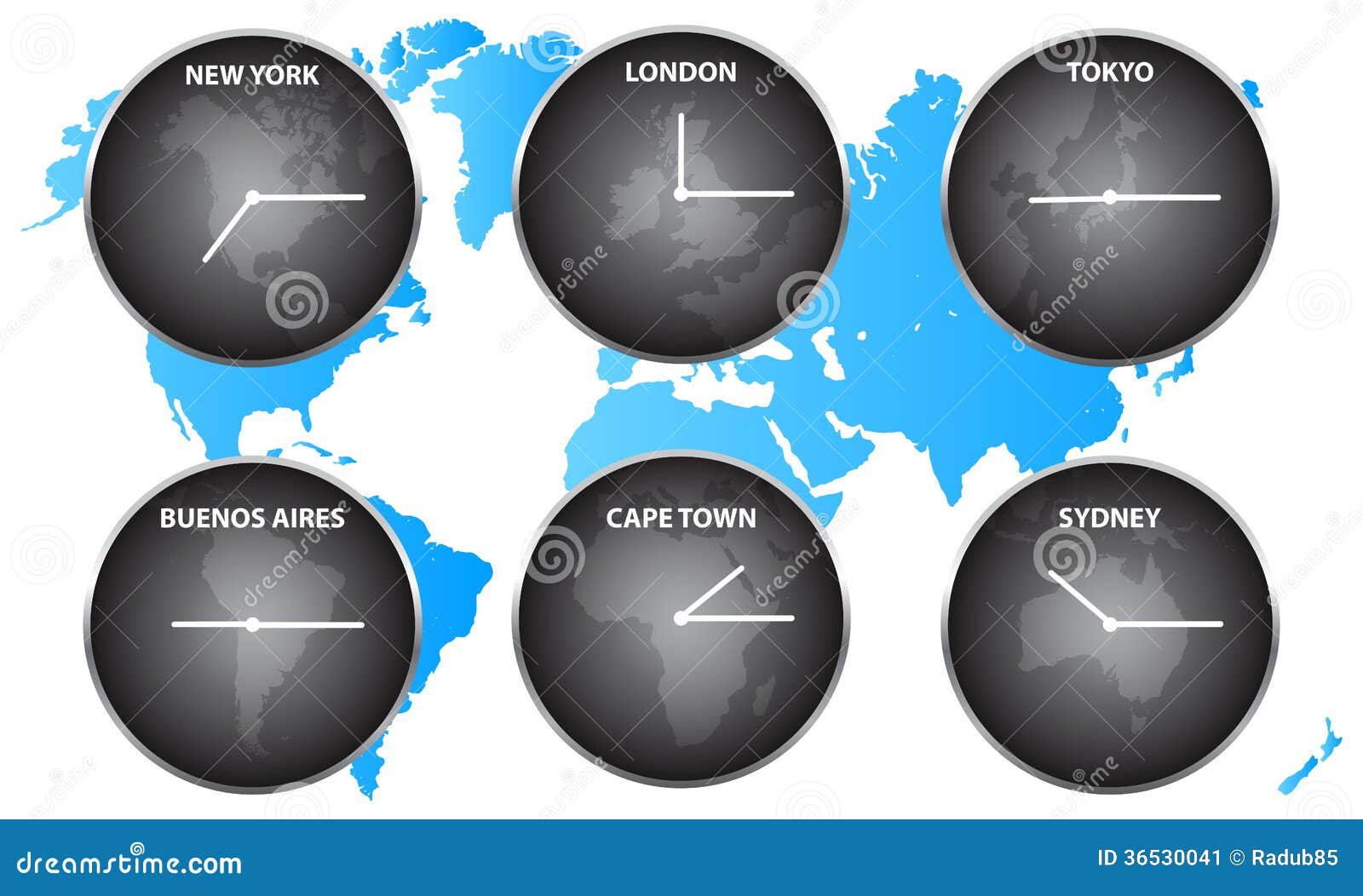 Tijdzones rond de Wereld vector illustratie. Illustration of ...