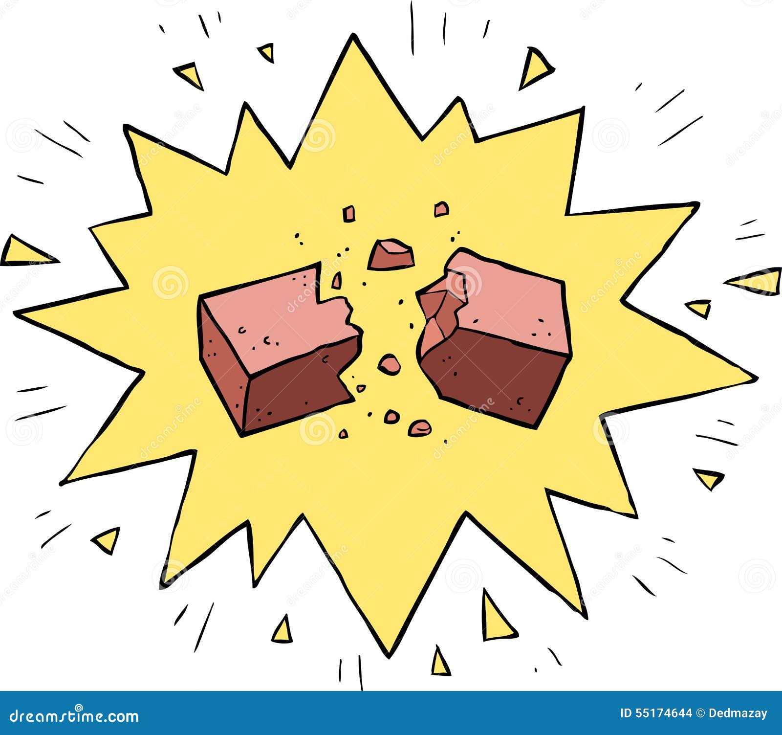 Tijolo quebrado ilustração do vetor. Ilustração de conceitos - 55174644