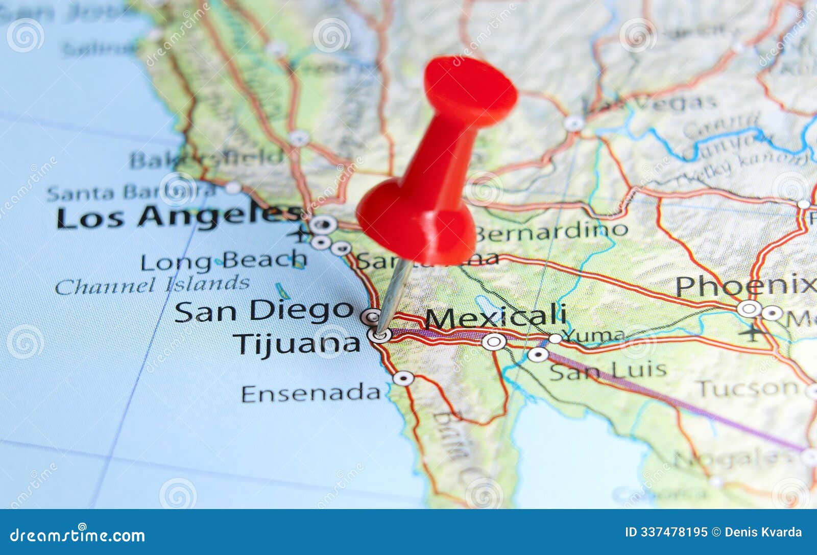 Tijuana, Mexico pin on map stock image. Image of globe - 337478195