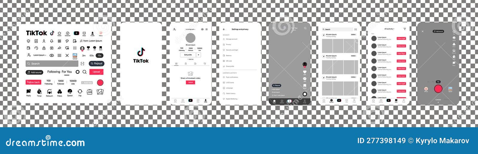 Tik Tok Interface. Tik Tok Screen Social Media, Social Network ...