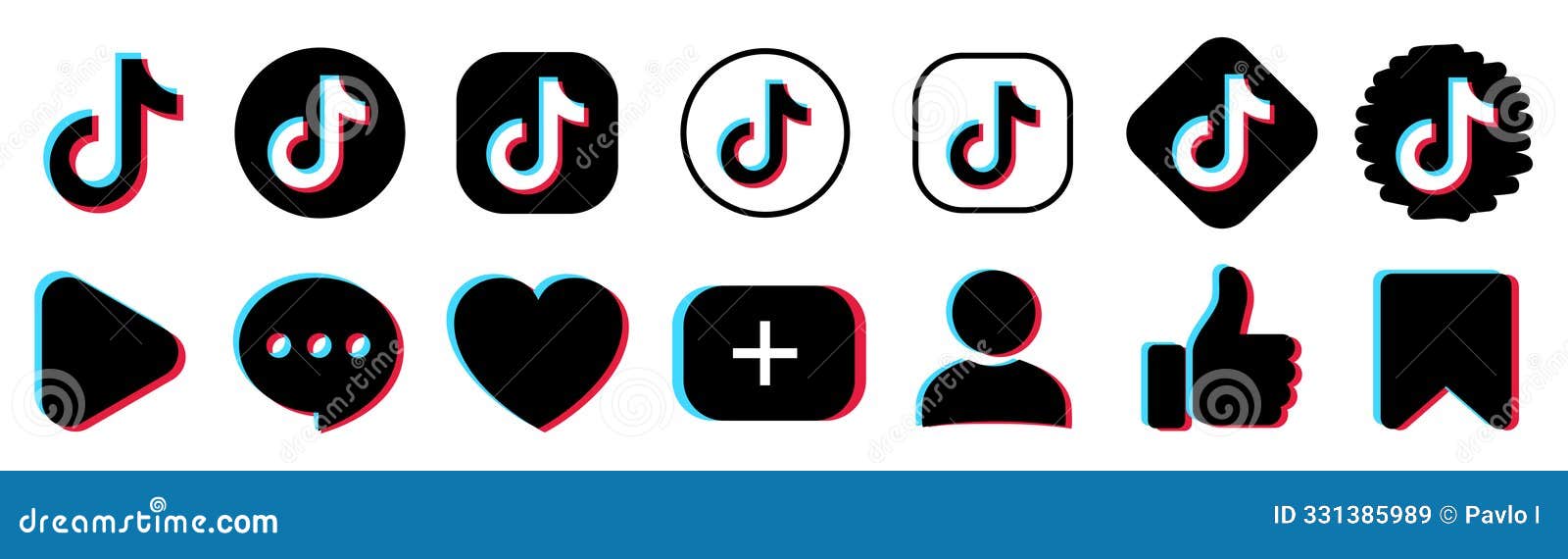 Tik Tok Social Media Button Icon, Instant Messenger Logo of Tik Tok ...
