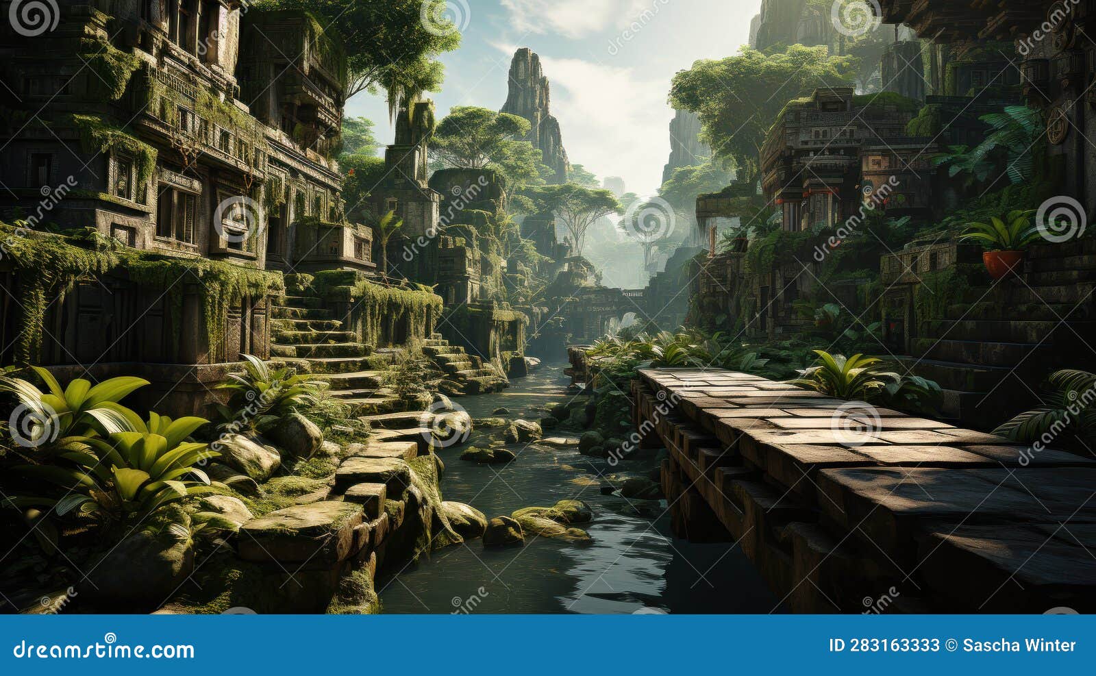 Tikal: Ancient Wonder in the Jungle S Embrace Stock Illustration ...