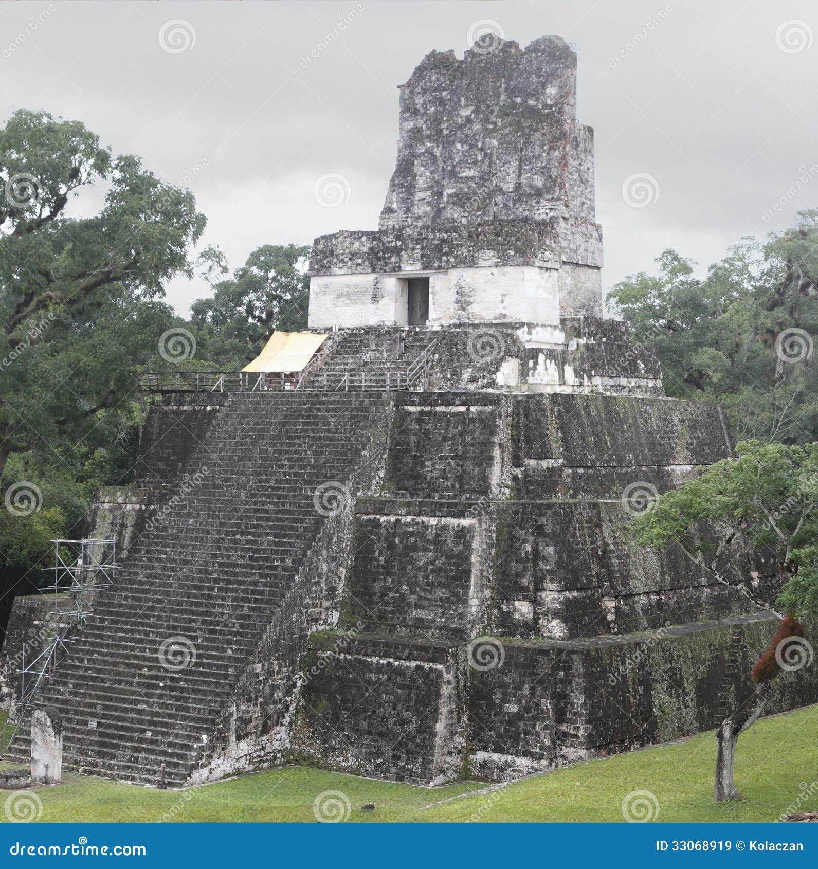 Tikal Temple stock image. Image of building, maya, pyramid - 33068919