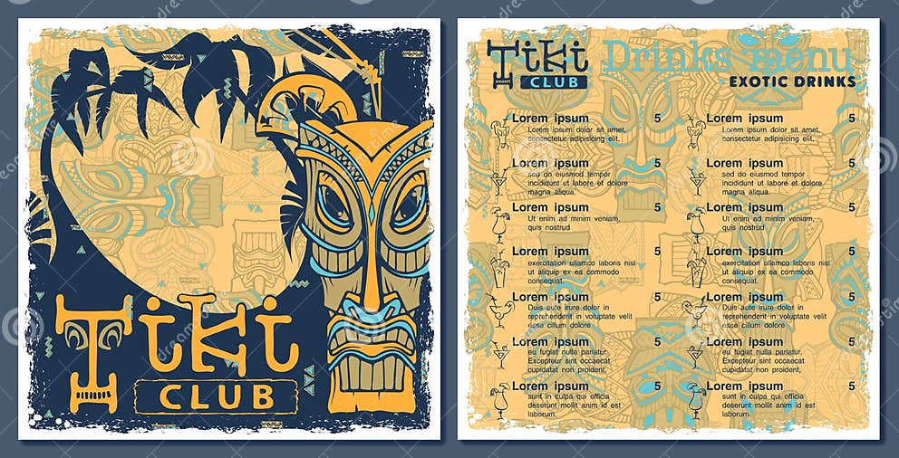 Tiki bar menu stock vector. Illustration of exotic, cook - 70053376