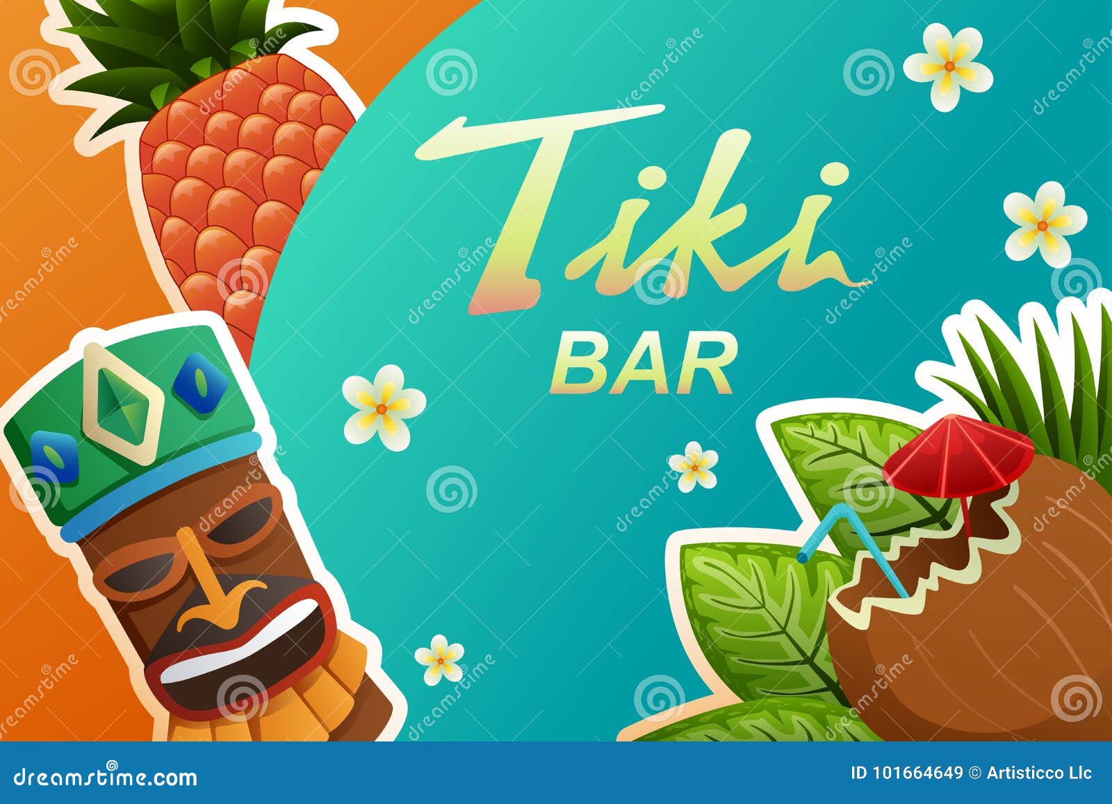 Tiki Bar Poster Illustration Stock Vector - Illustration of sign ...