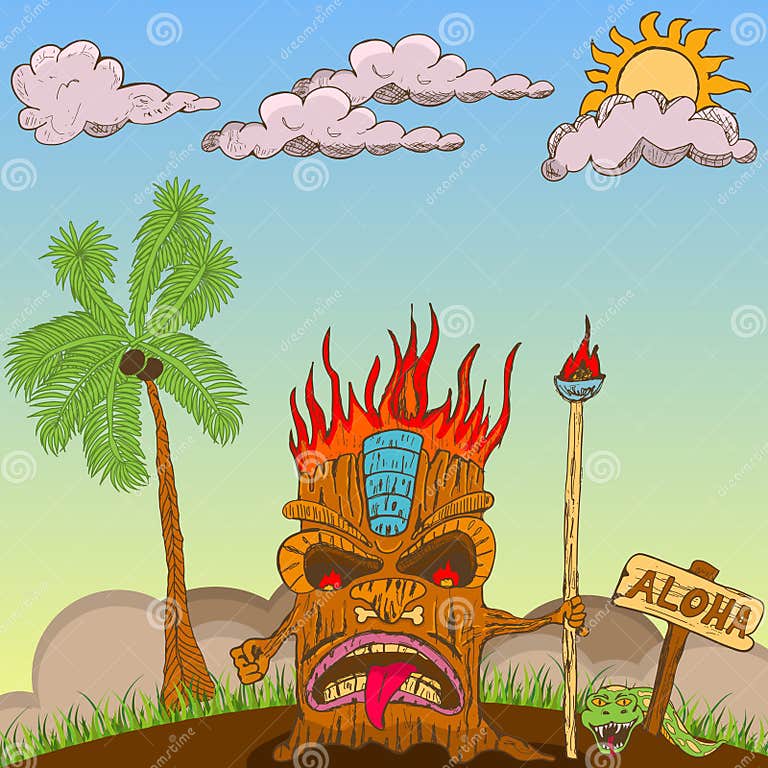 Tiki design stock vector. Illustration of design, snake - 44141908