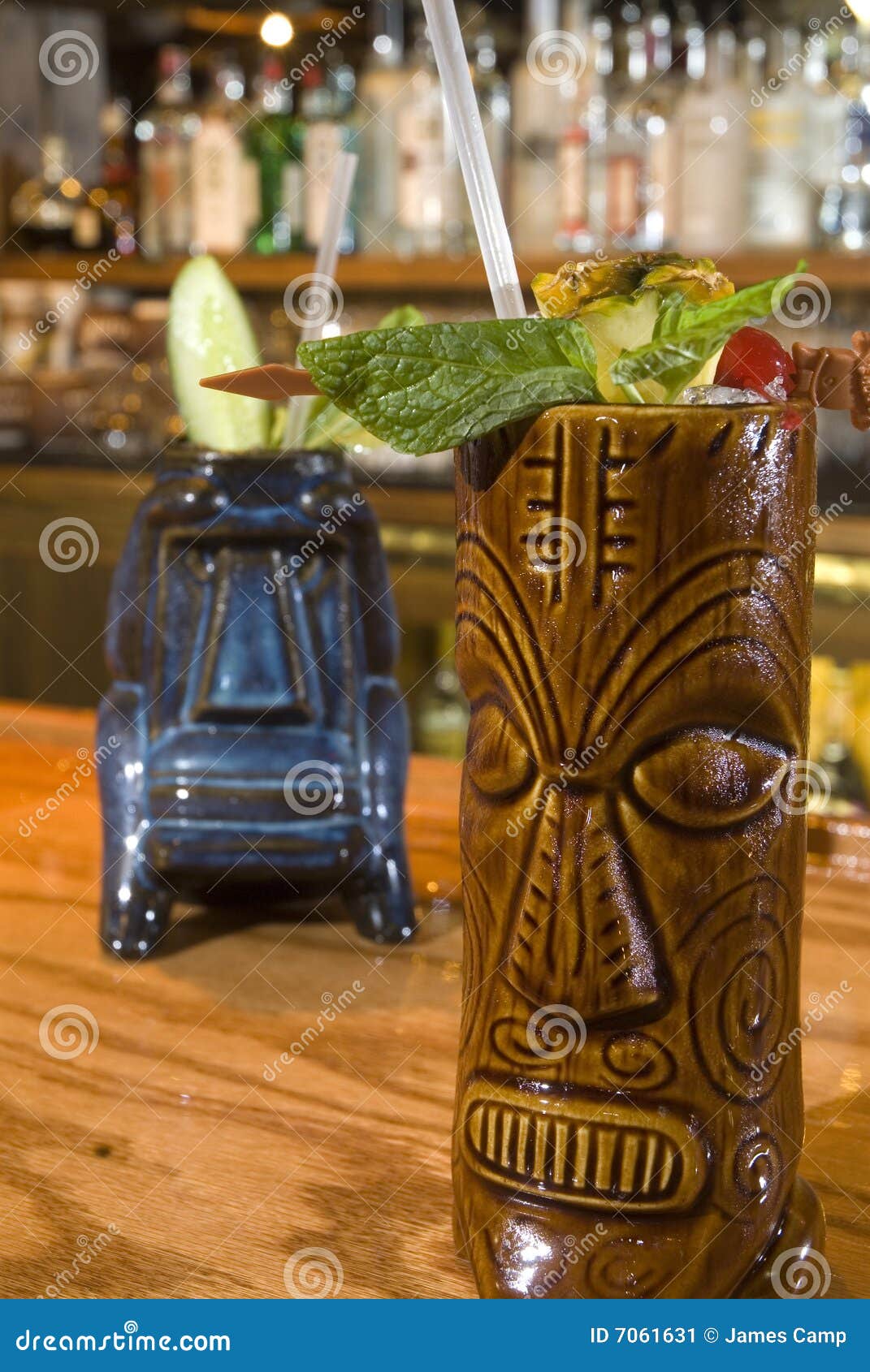 Tiki glasses 2 stock image. Image of brown, three, white - 7061631