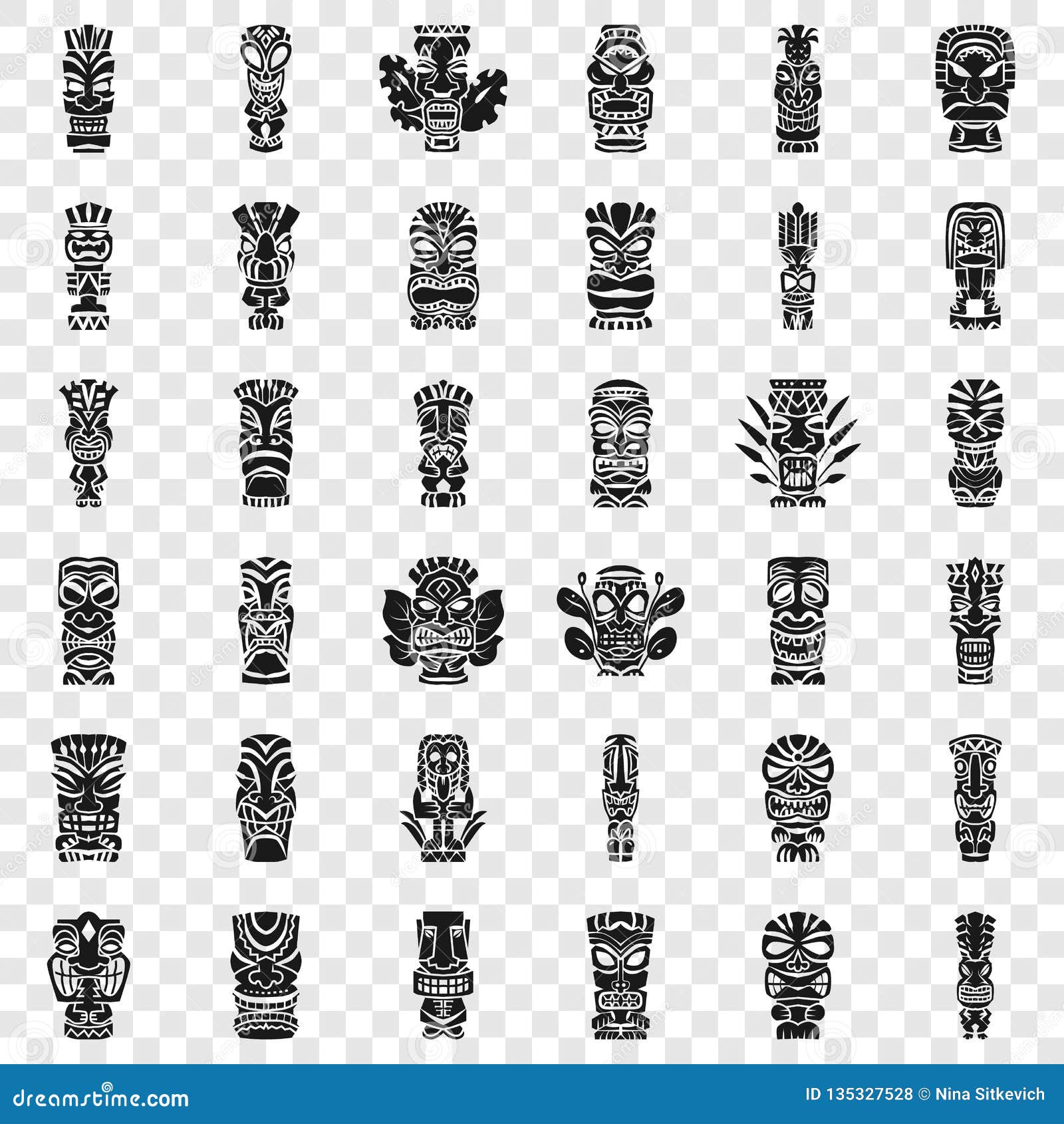 Vector Set Of Idols Flat Symbols Isolated On White Background ...