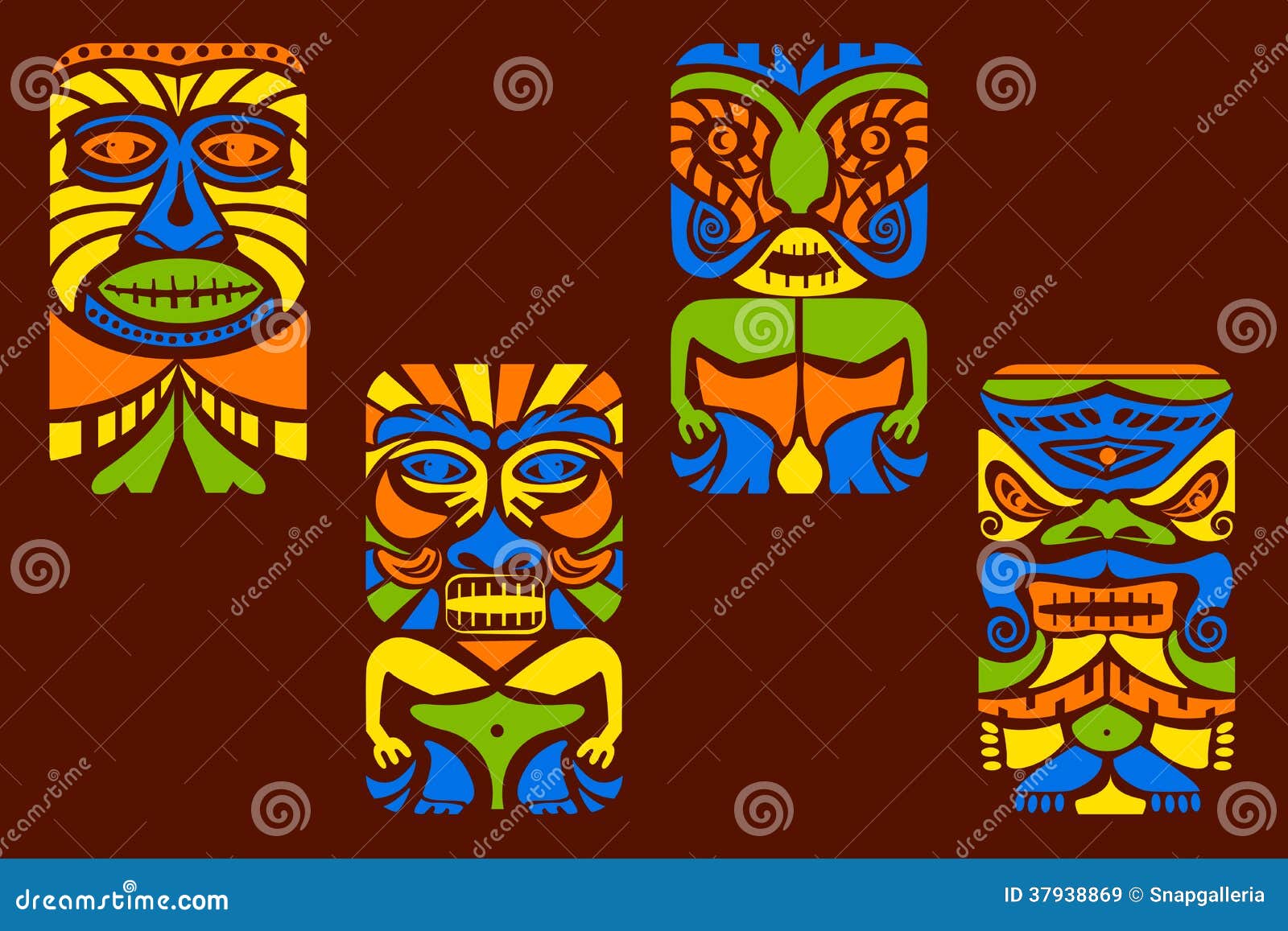Tiki Mask stock vector. Illustration of african, aloha - 37938869