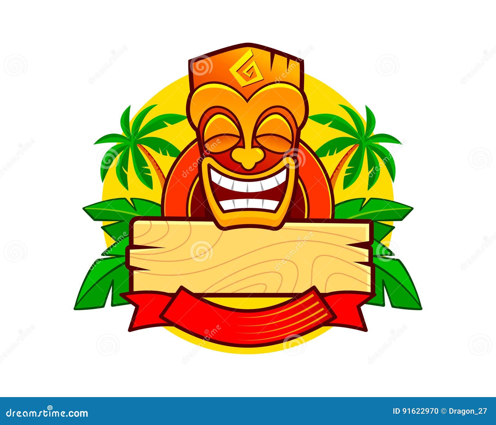 Tiki Mask Logo Template Ejemplo Divertido Del Vector Ilustración del ...