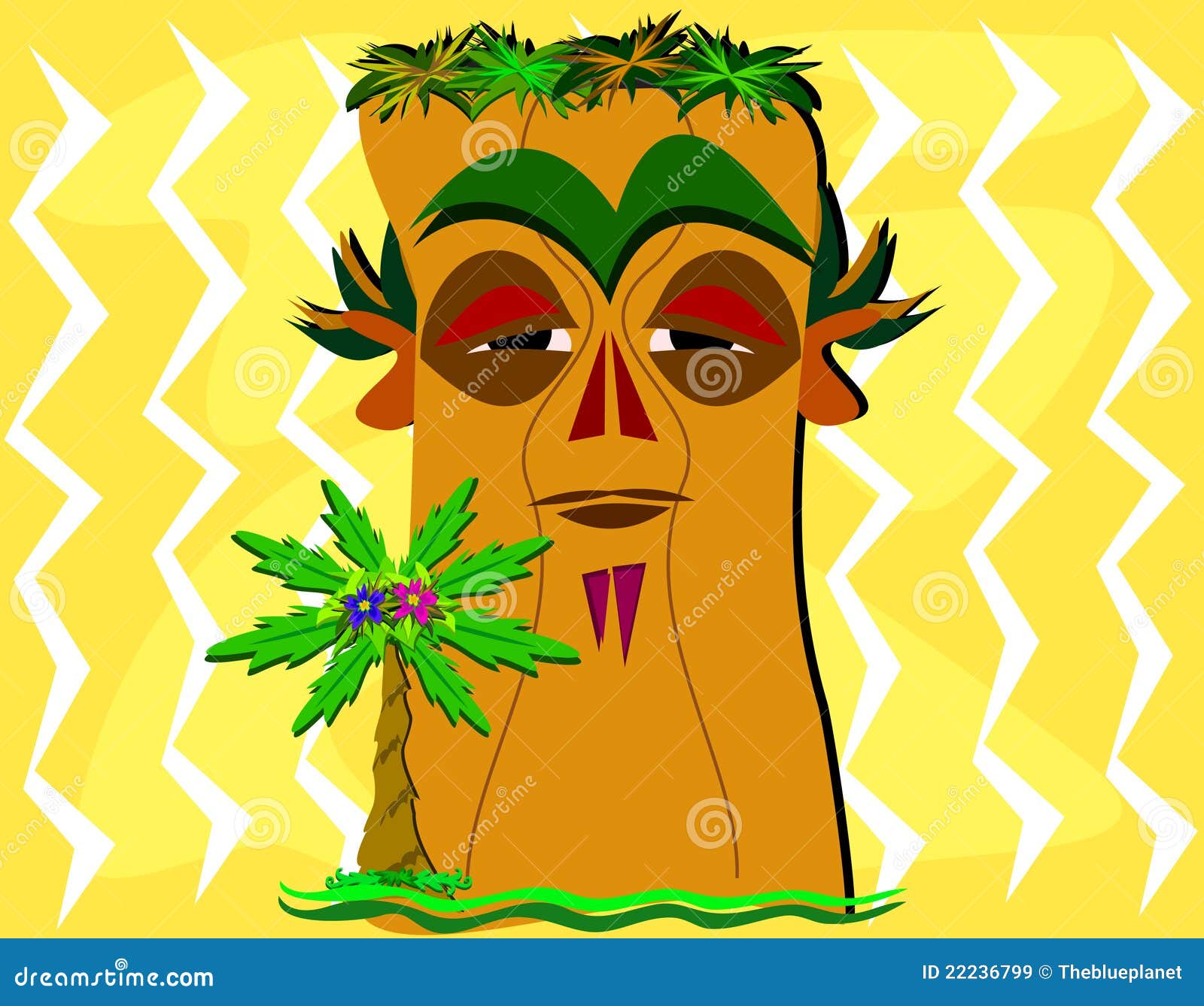 Tiki and Palm Tree stock vector. Illustration of clip - 22236799