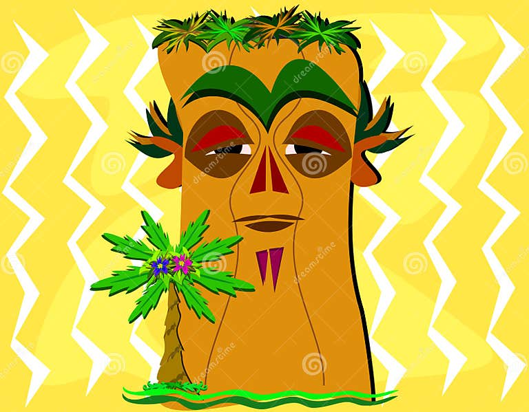 Tiki and Palm Tree stock vector. Illustration of clip - 22236799