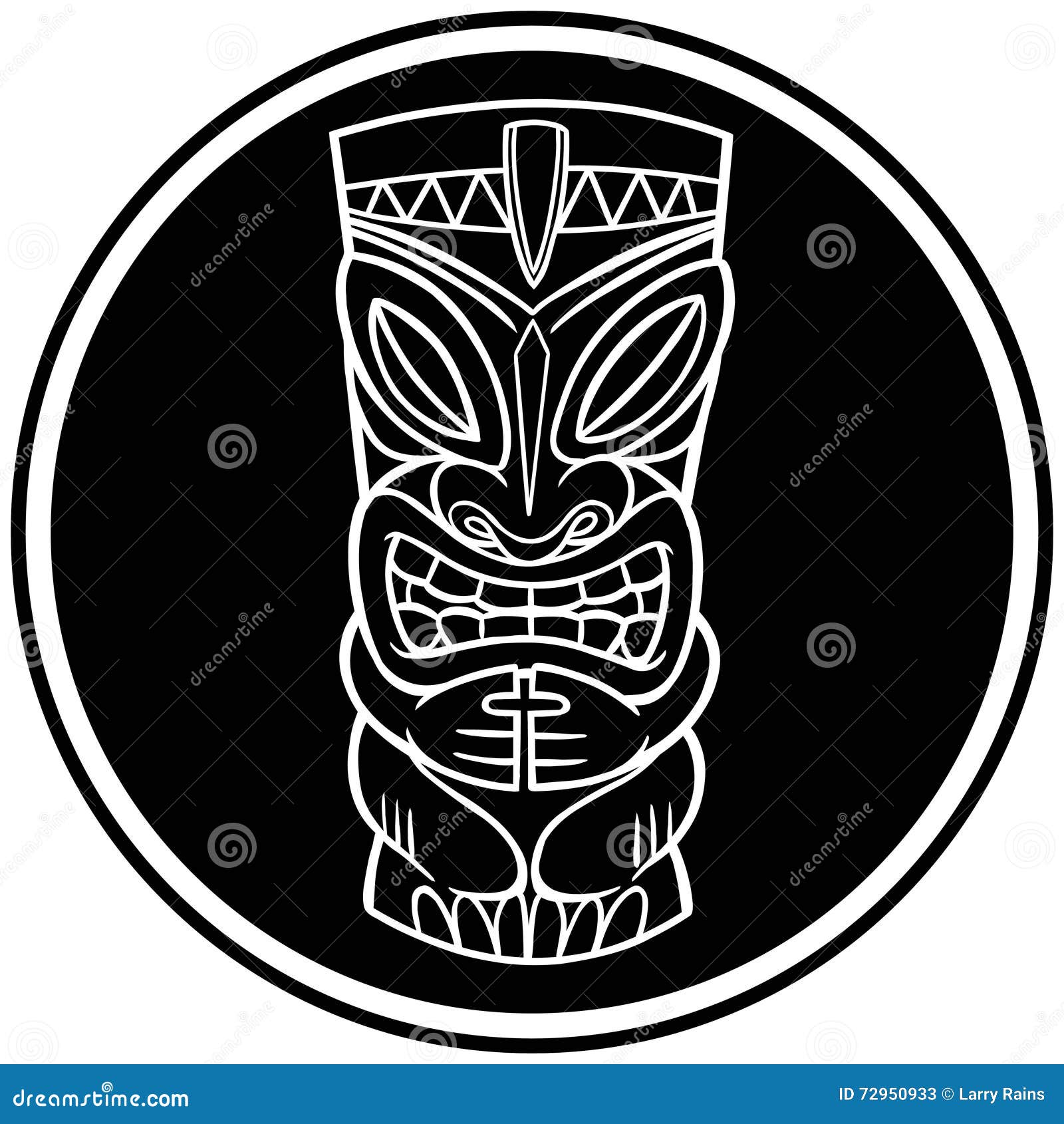 Tiki Symbol ilustración del vector. Ilustración de negro - 72950933