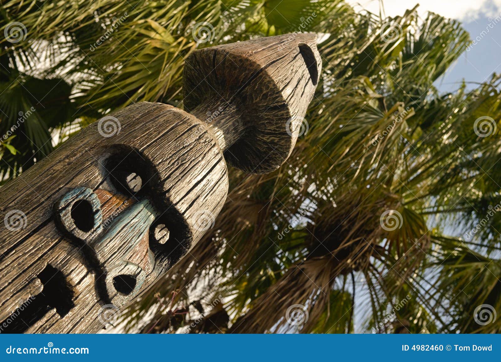 Tiki Totem Pole stock photo. Image of native, pole, trees - 4982460