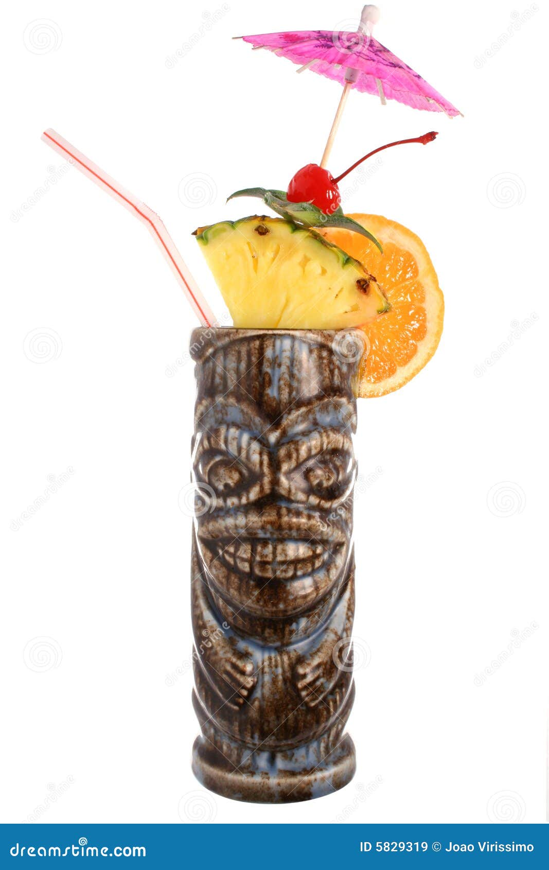 Tiki Tropical Fruit Cocktail Drink Royalty Free Stock Images - Image ...