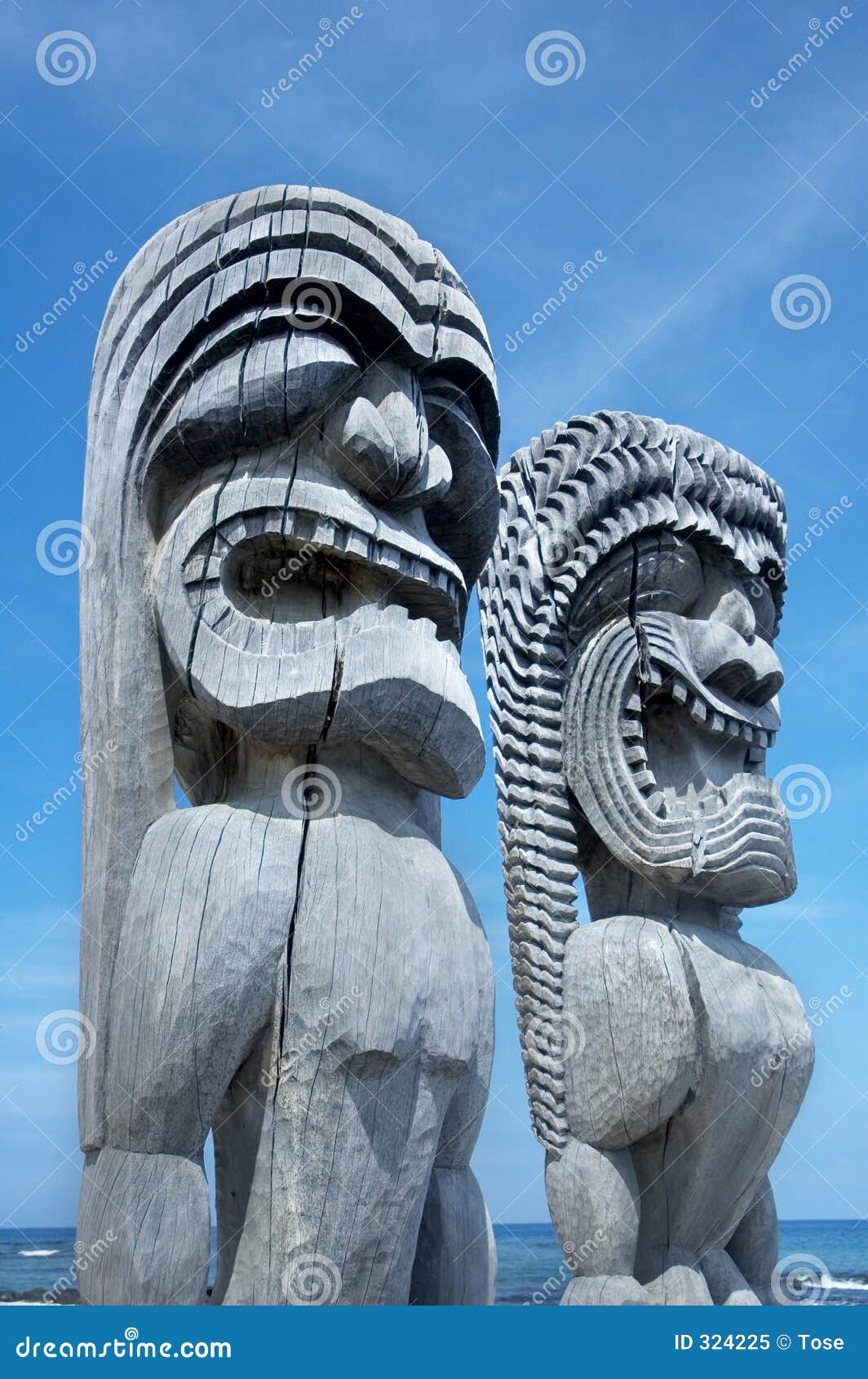 Tikis In Native Hawaiian House Royalty-Free Stock Photography ...