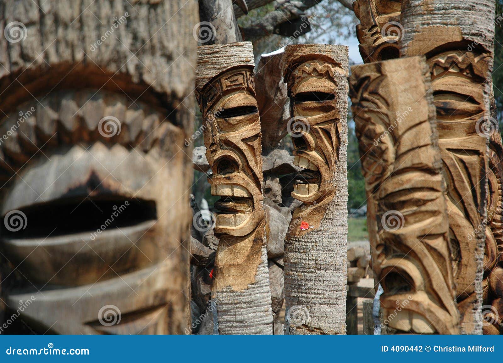 Tikis stock photo. Image of islands, protective, polynesian - 4090442