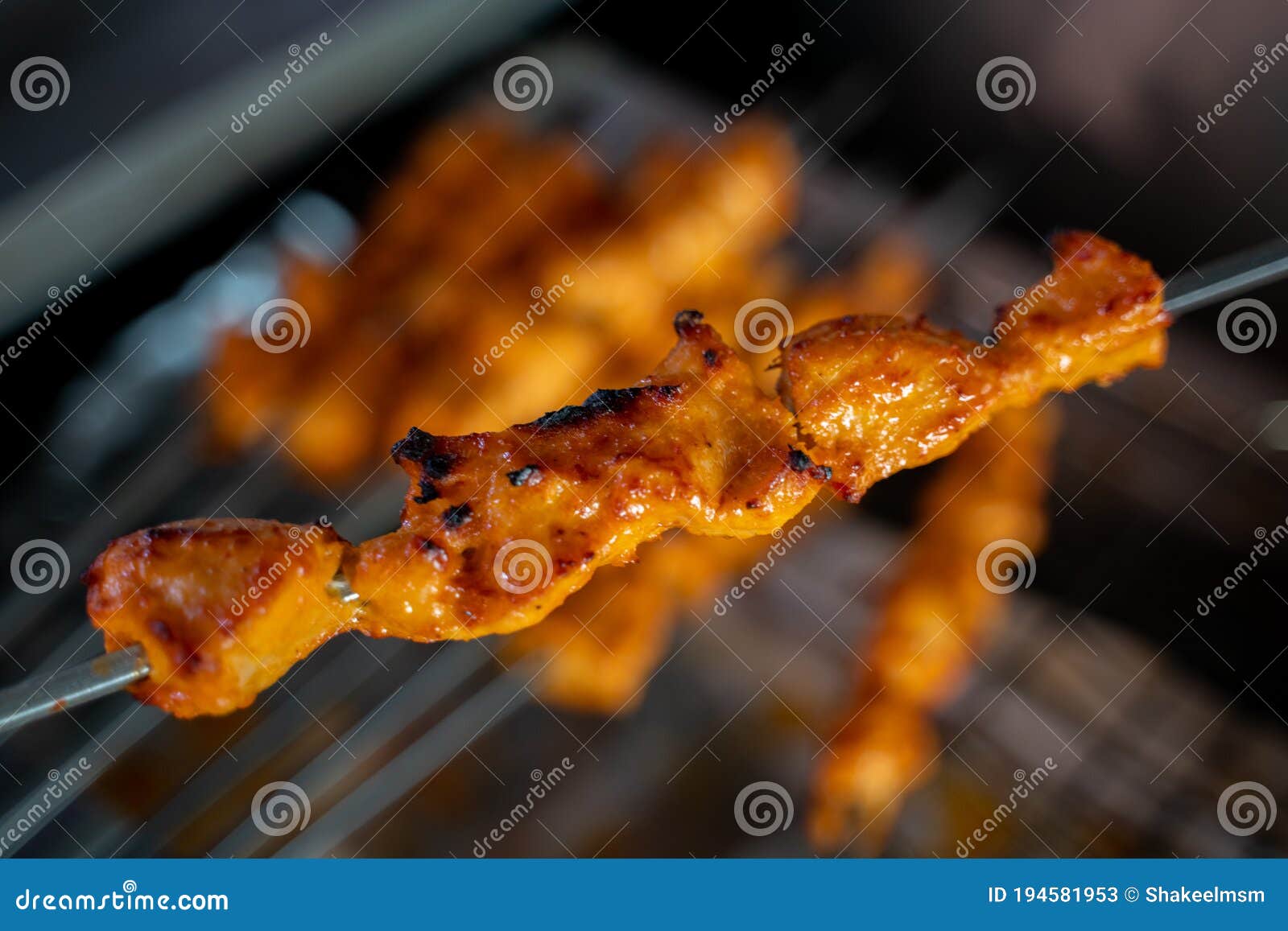 Tikka, Shish & Kofta Kebabs on Charcoal Barbeque Stock Image - Image of ...