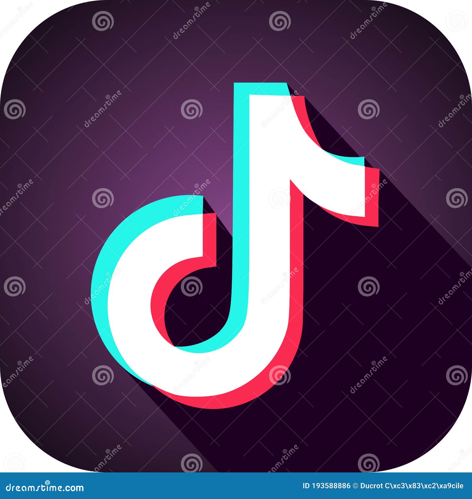 TikTok application icon editorial photo. Illustration of mobile - 193588886