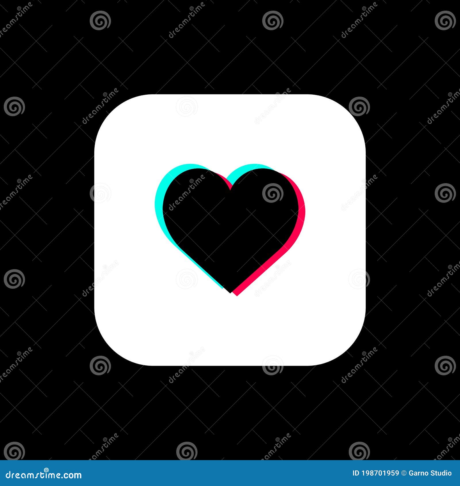 TikTok Heart Icon. Duotone Heart Button. Like Stock Vector ... TikTok Heart Icon. Duotone Heart Button. Like Stock Vector ...