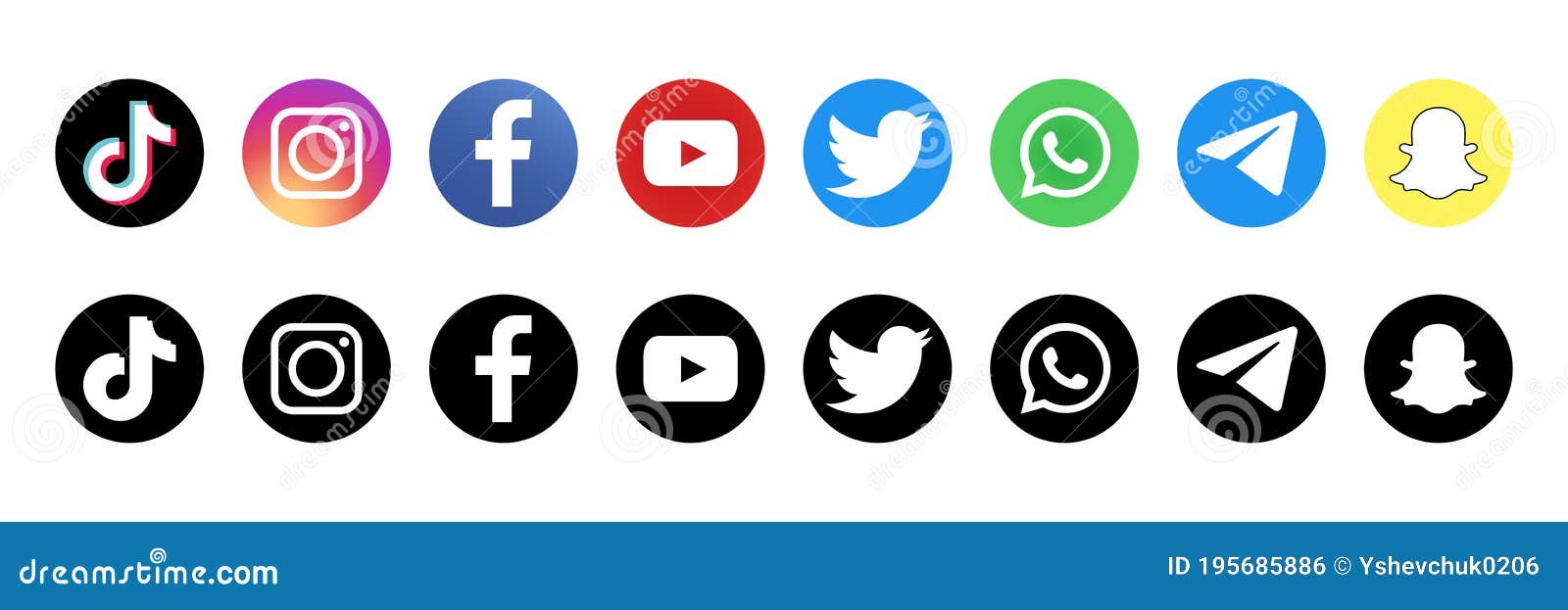 Tiktok Instagram Facebook Youtube Twitter Whatapp Telegram Snapchat热门社交