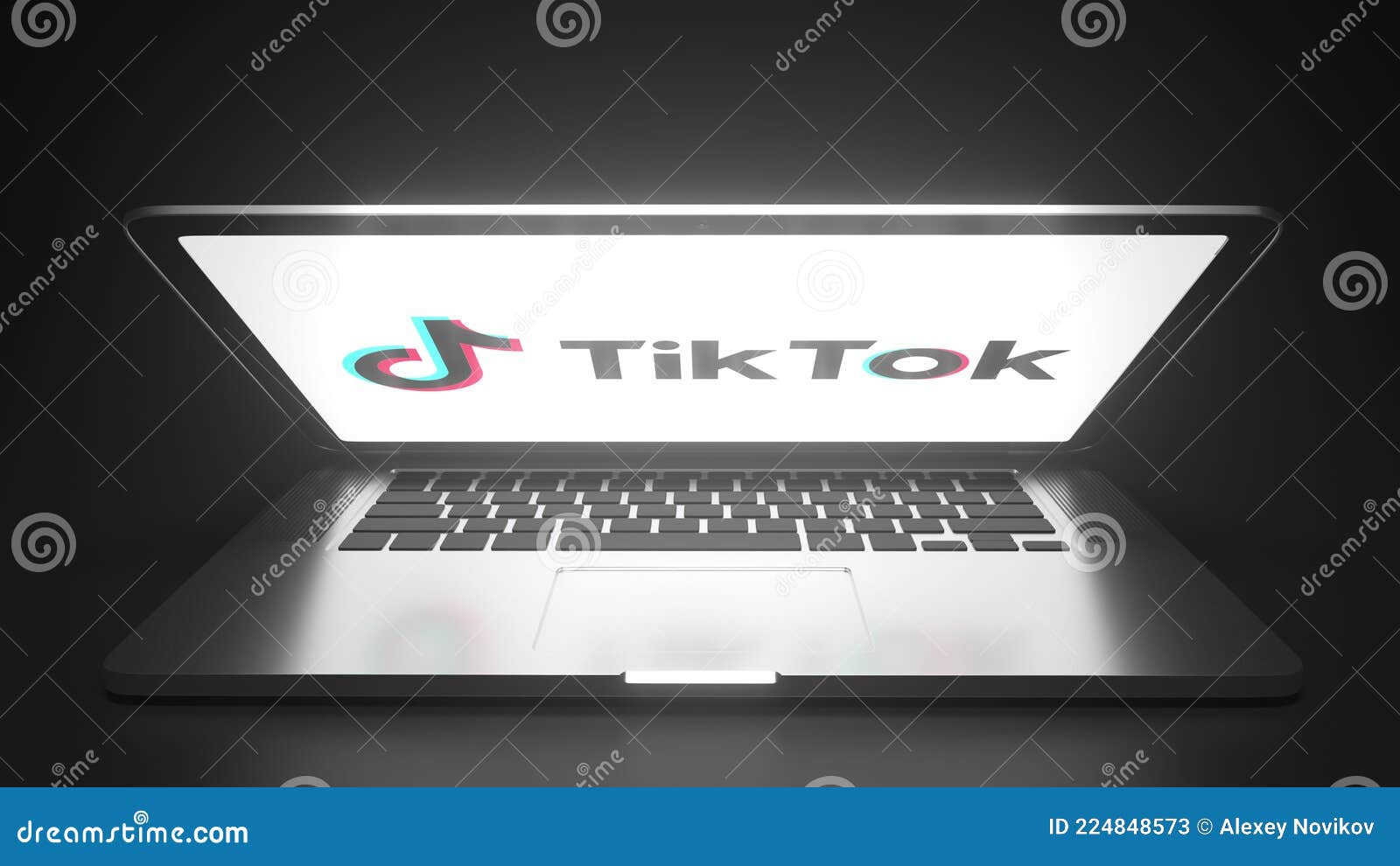 TIKTOK Logo on the Display of a Portable Computer, Editorial Conceptual ...