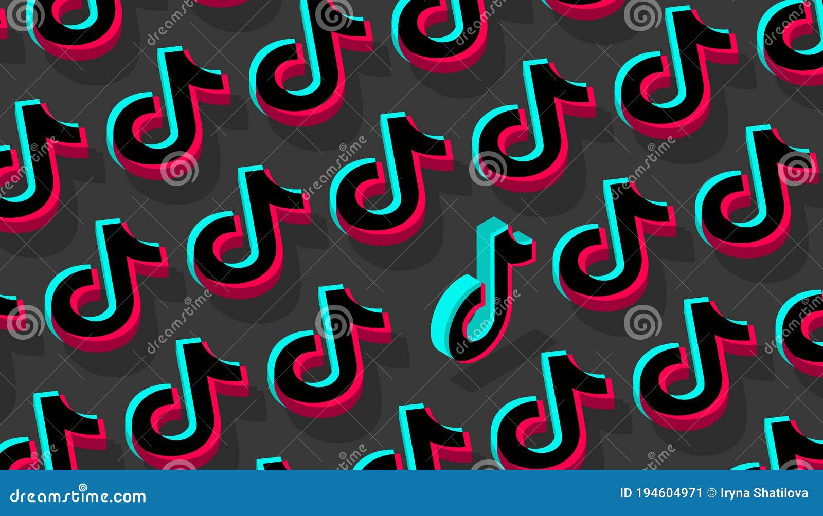 Tiktok Social Network Pattern Background. Vector Illustration. Odessa ...