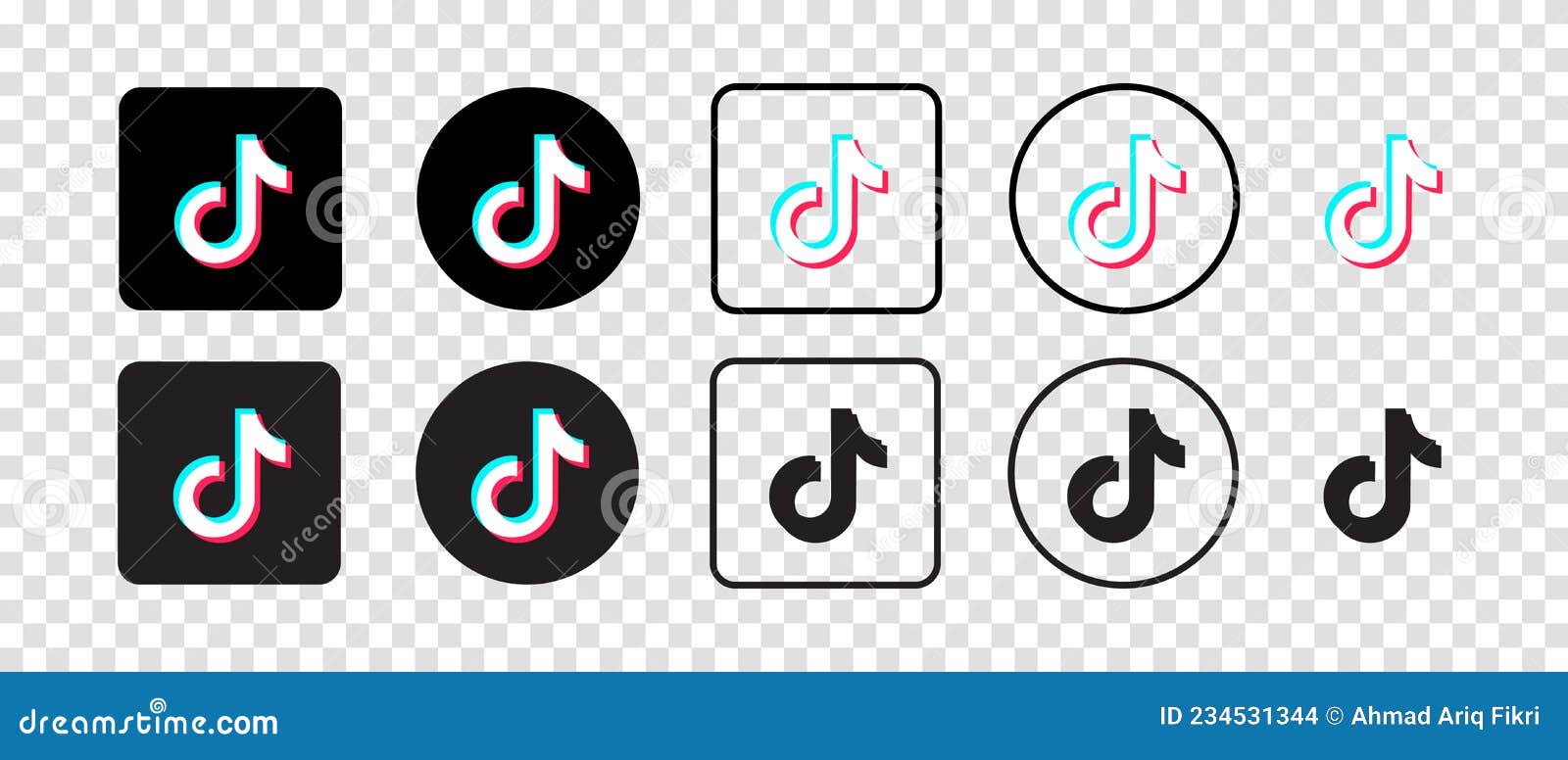 Tiktok Vector Logo Icon Set. Vector Illustration Editorial Stock Image ...
