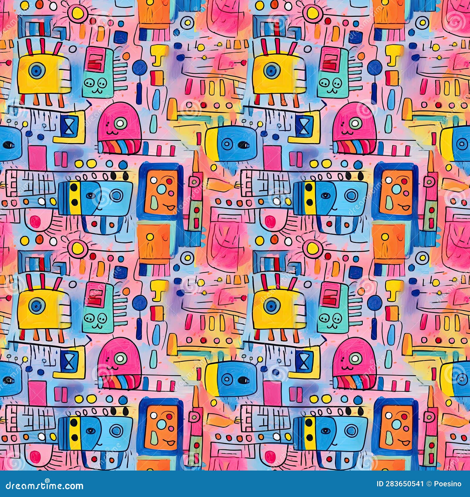 Tile - Abstract Modern Art (#2) 2x2 Multiple. Tileable Seamless Image ...